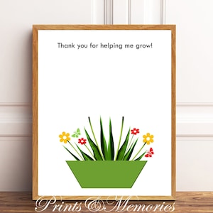 Thank You for Helping Me/us Grow, Flower Handprint Art, Baby, Toddler ...