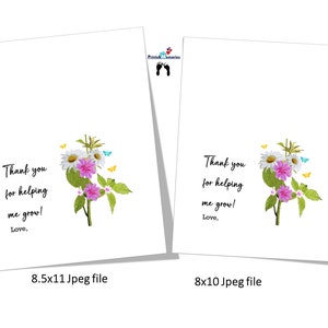 Thank You for Helping Me Grow, Flower Handprint Art, Mother's Day ...