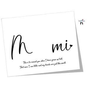 Mimi/mami Handprint Art Poem, DIY Card, Mother's Day/birthday Gift ...