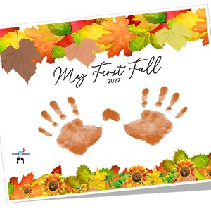 Baby First Fall 2024, Handprint Footprint Art, First Fall Handprint ...