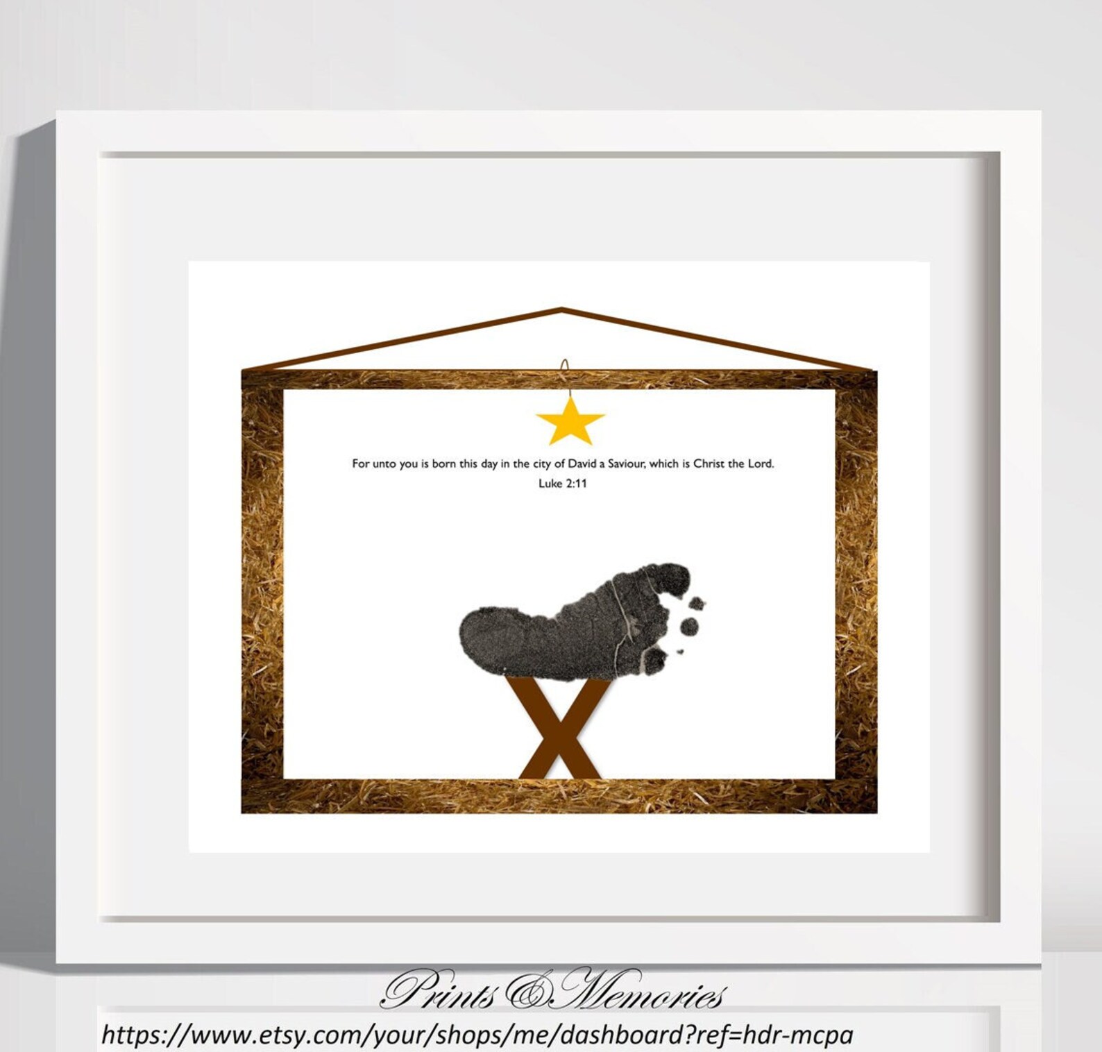 Luke 2:11, Nativity Footprint Art, Christmas Footprint, Baby/toddler ...