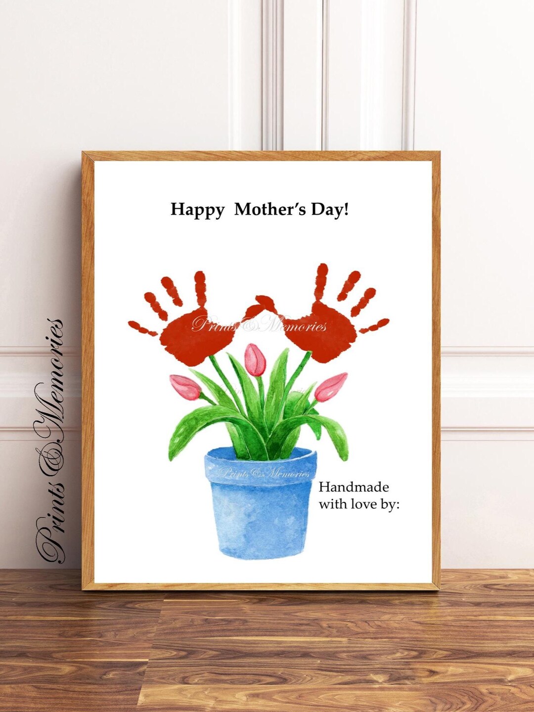 Mother's Day Craft Flower Handprint Art for Kids, Gift for Grandma ...