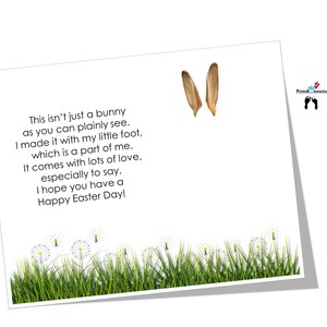 Easter Bunny Footprint Art Poem, Baby Toddler Kid Craft, DIY Art Card ...