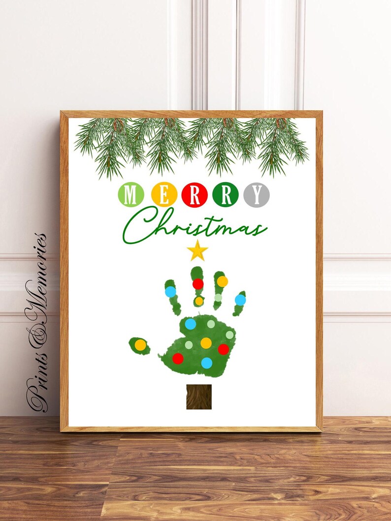 Christmas Tree Handprint Art: DIY Kid Craft Card (digital Download) - Etsy