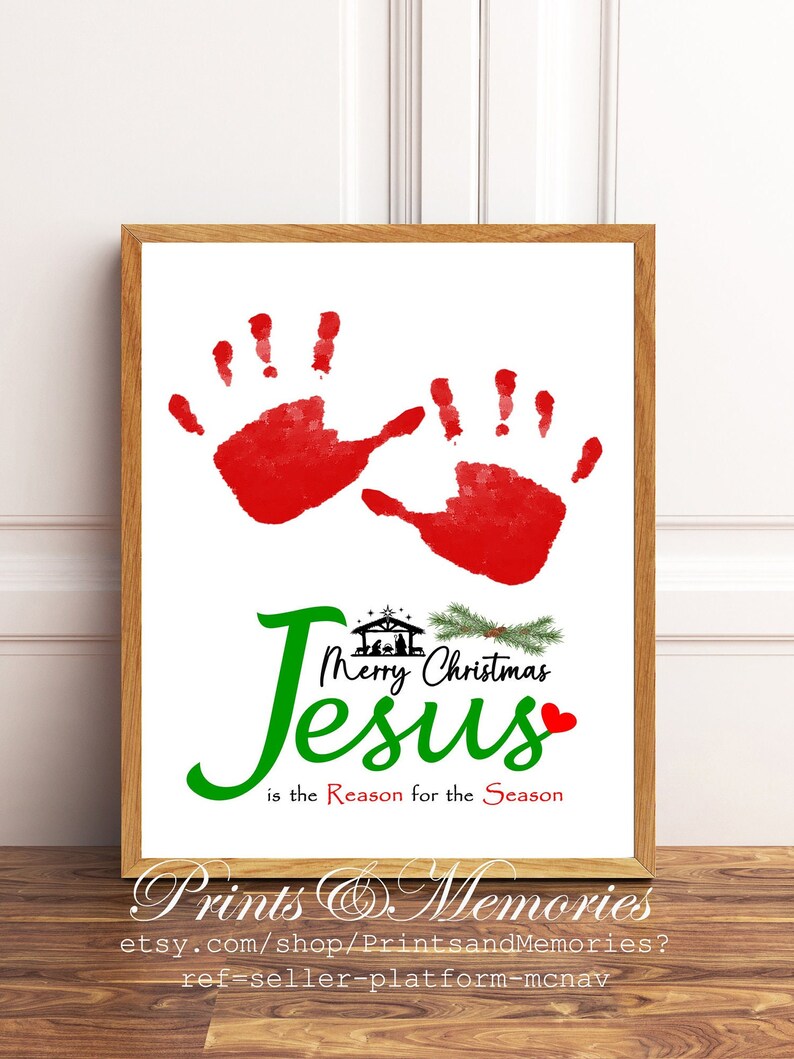 Christmas Handprint Art. Jesus is the Reason for the Season - Etsy