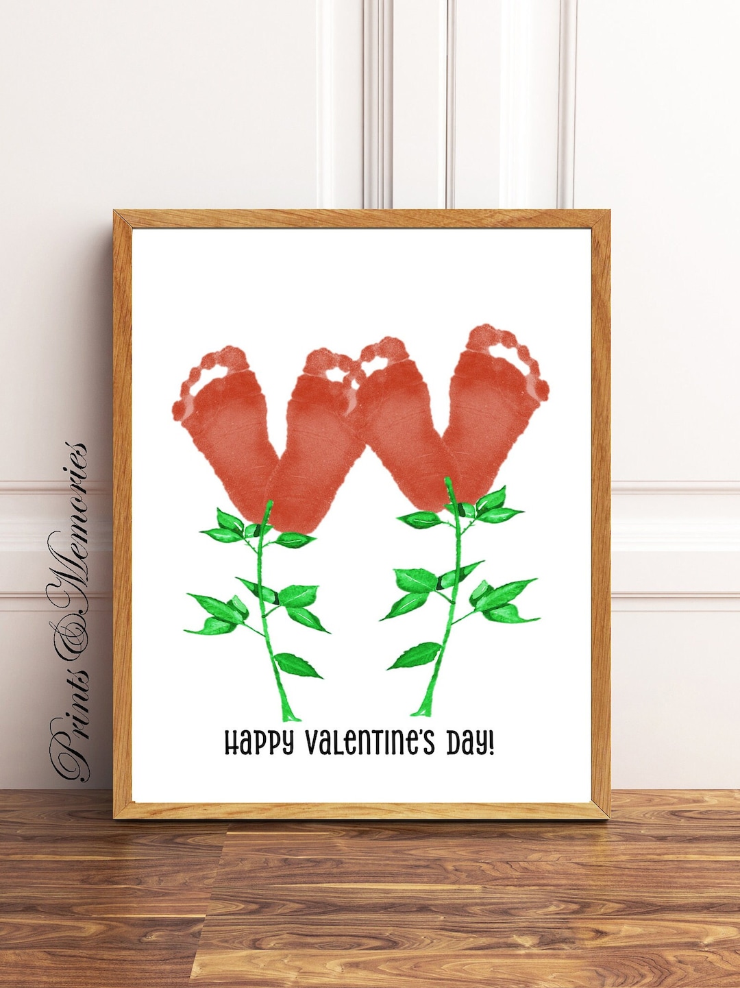 Roses Handprint Footprint Art, Baby Valentines Keepsake, Baby Toddler ...