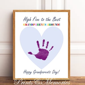 High Five to the Best Grandparents Around, Handprint Art, Printable ...