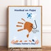 Hooked on Papa/daddy, Fishing Handprint, Fisherman's Gift, Gift for ...