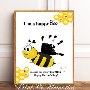 Mother's Day Handprint Craft, Bee Art, Baby Toddler Kid Craft, Cute ...