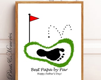 Best Dad/grandpa by Par, Golf Club Footprint Art, Father's Day Gift for ...