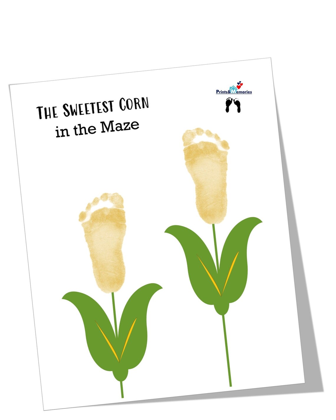 The Sweetest Corn in the Maze Footprint Art, Summer Fall Craft for Kids ...