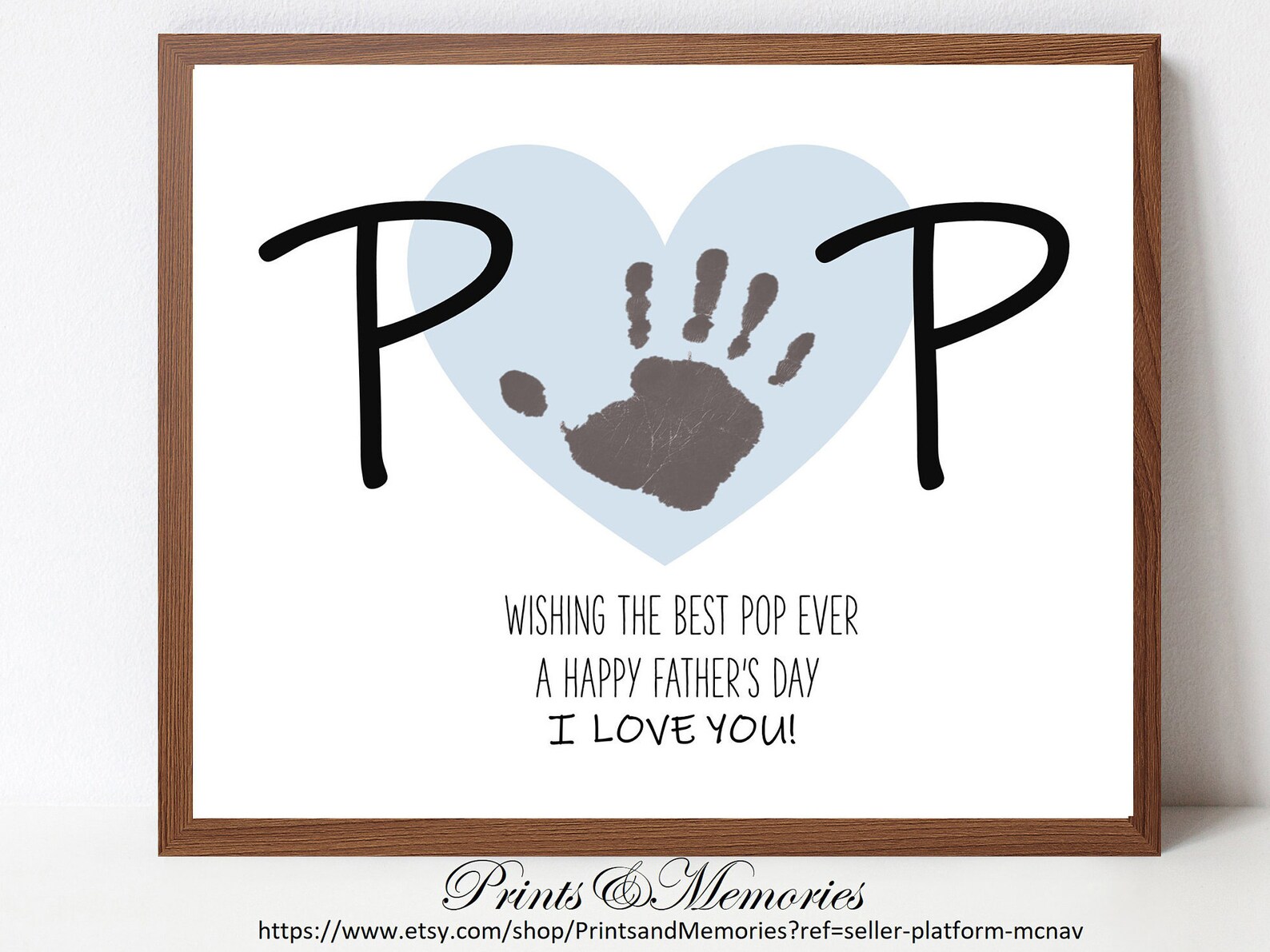 Father's Day Gift for Grandpa Pop Handprint Art | Etsy