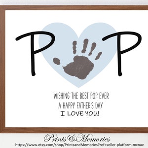 Father's Day Gift for Grandpa, Pop, Handprint Art Keepsake, Father's ...