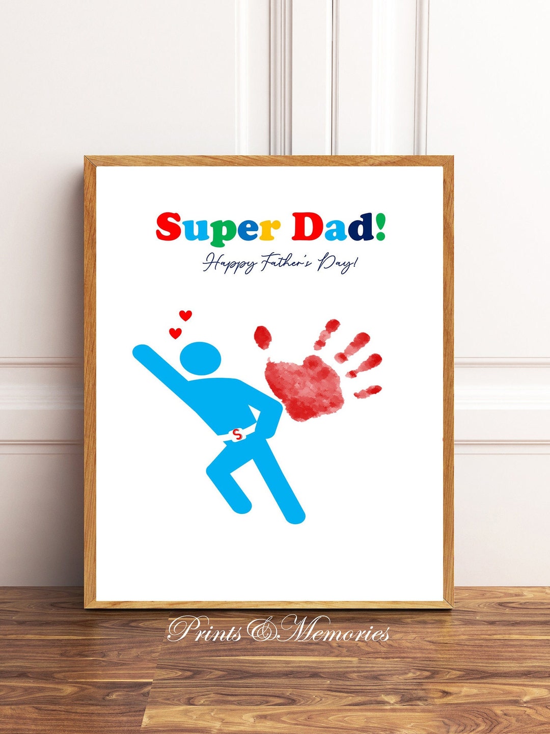 Father's Day Craft for Dad, Super Dad Handprint Art, Preschool Activity ...