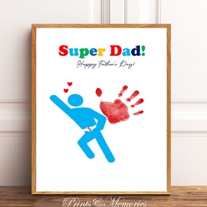 Father's Day Craft for Dad, Super Dad Handprint Art, Preschool Activity ...