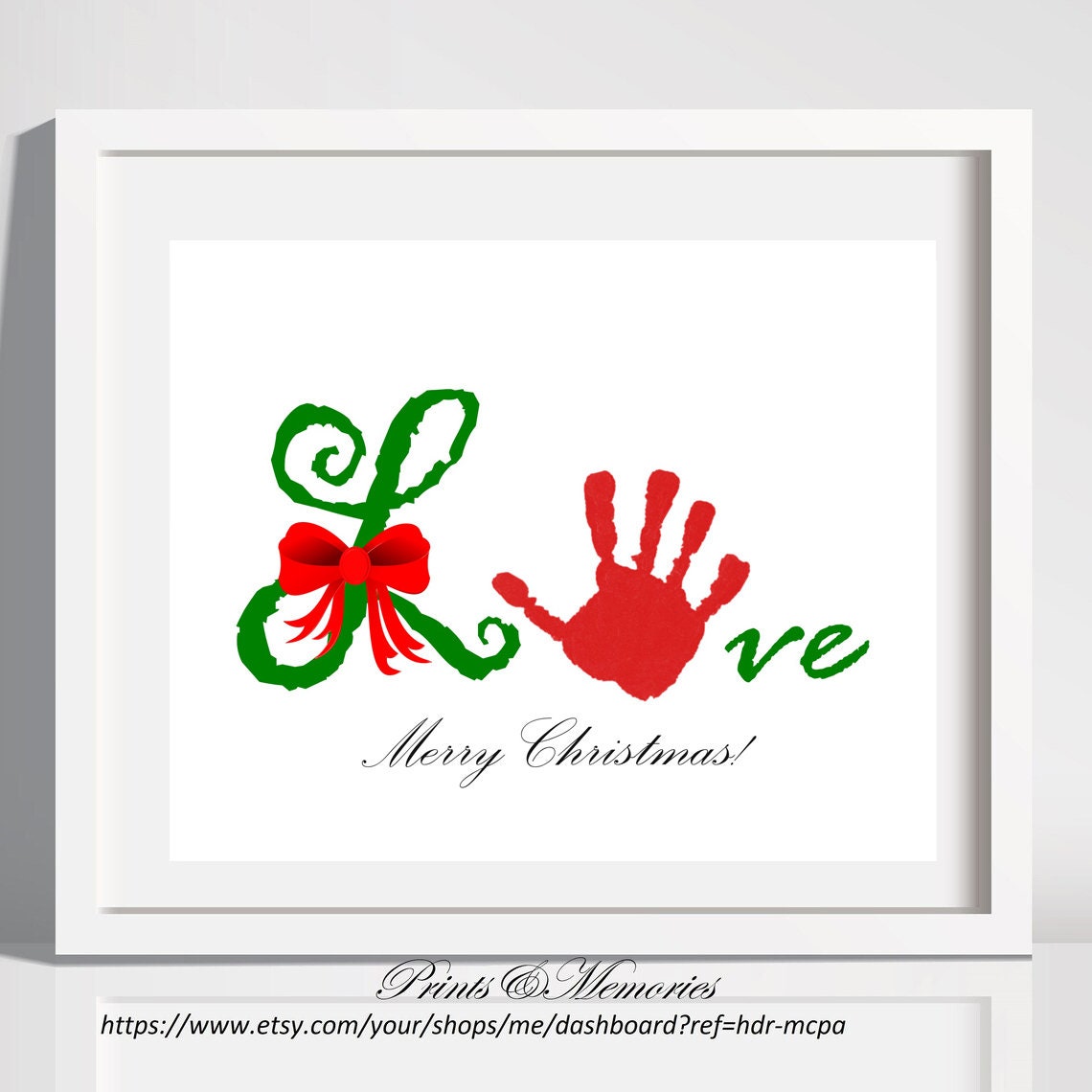 Christmas Handprint Art Handprint Christmas love Printable - Etsy
