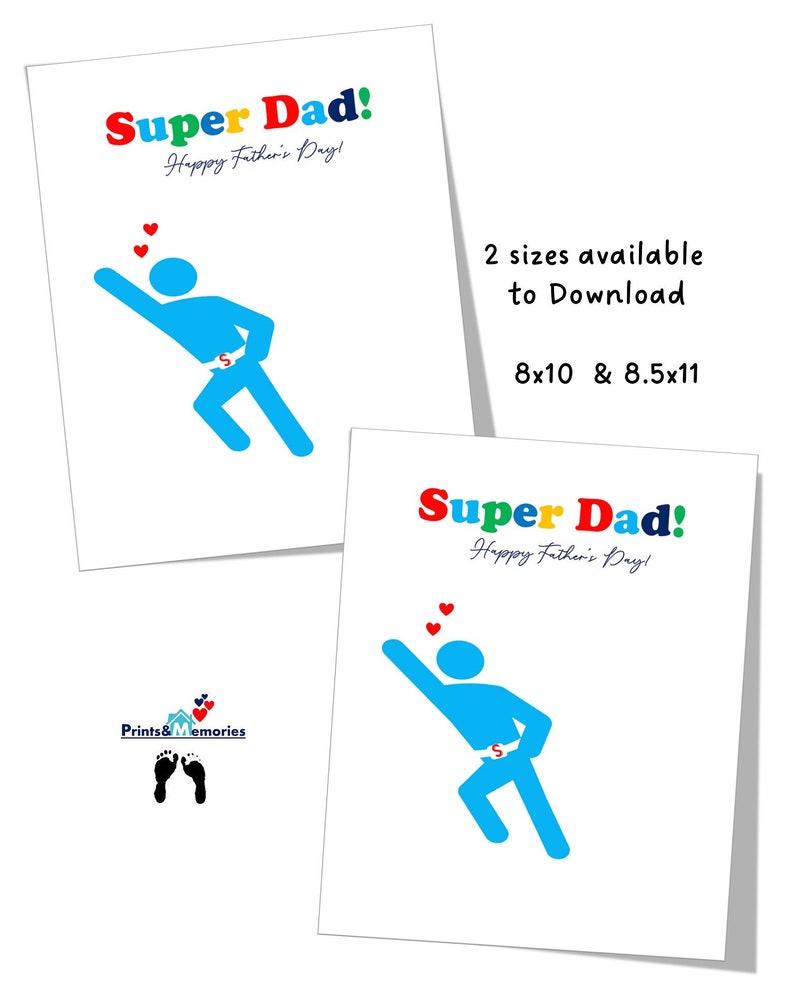 Father's Day Craft for Dad Super Dad Handprint Art - Etsy