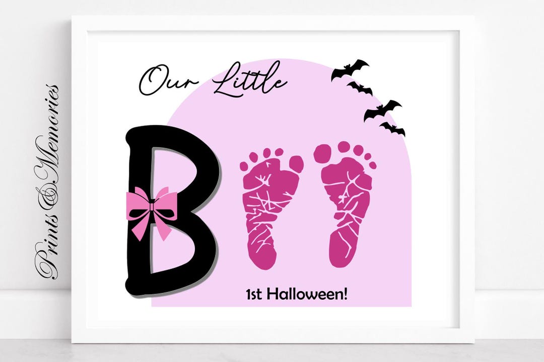 Baby Girl’s First Halloween Footprint Art, “our Little Boo” Ghost Craft ...