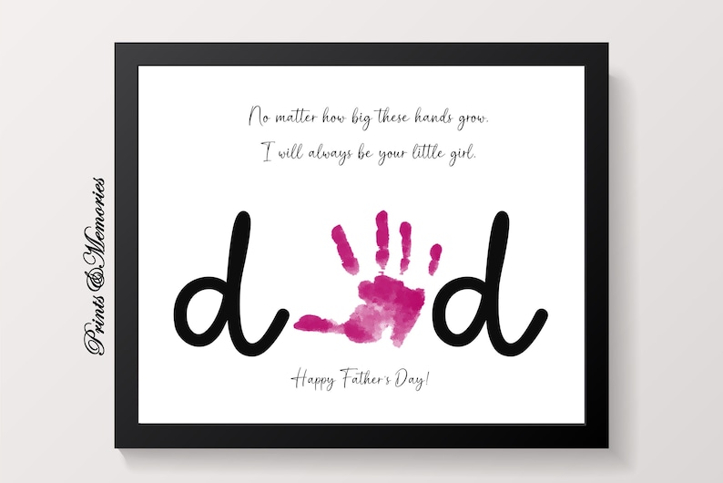 Father's Day Handprint Art: DIY Gift From Daughter (digital Download ...