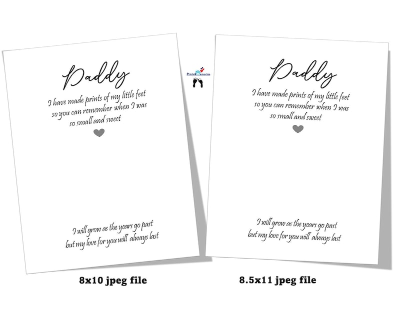 Baby Footprint Poem Art: Father's Day Keepsake (digital Download) - Etsy