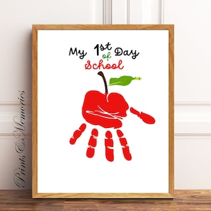 My First Day of School, Apple Handprint, Memory Keepsake. Back to ...