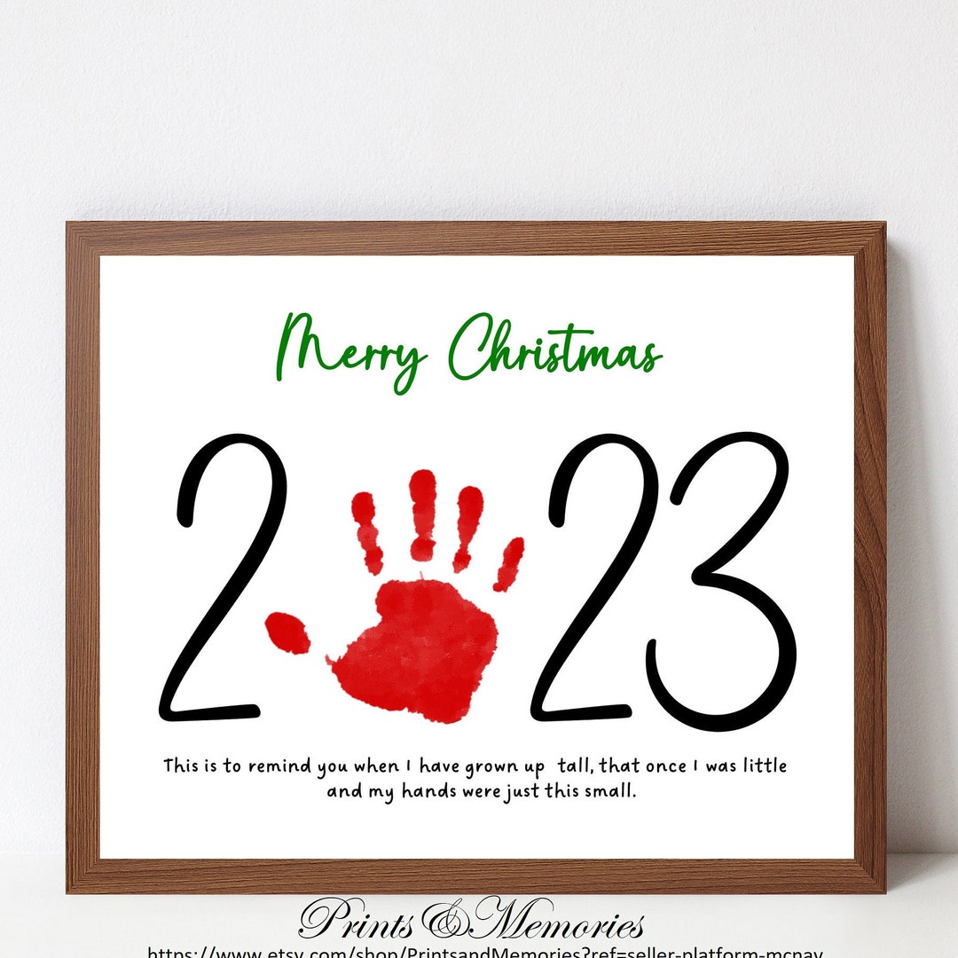 Merry Christmas 2023, Christmas Handprint Art, Christmas Craft for Kids ...