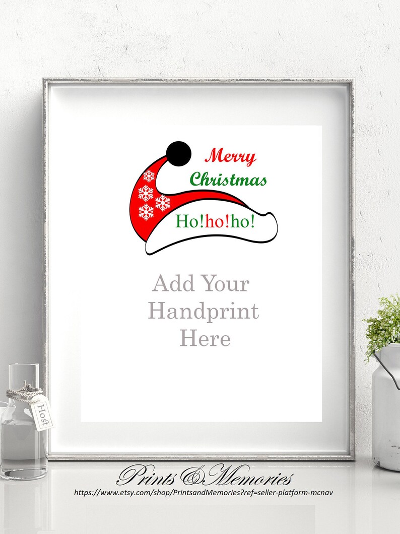 Santa Handprint, Christmas Craft for Kids, Christmas Wall Art, DIY ...