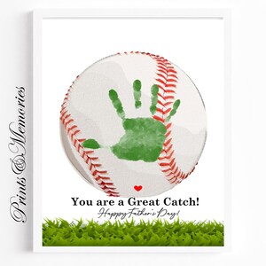 Father's Day Craft for Kids, Baseball Handprint Art, Father's Day ...