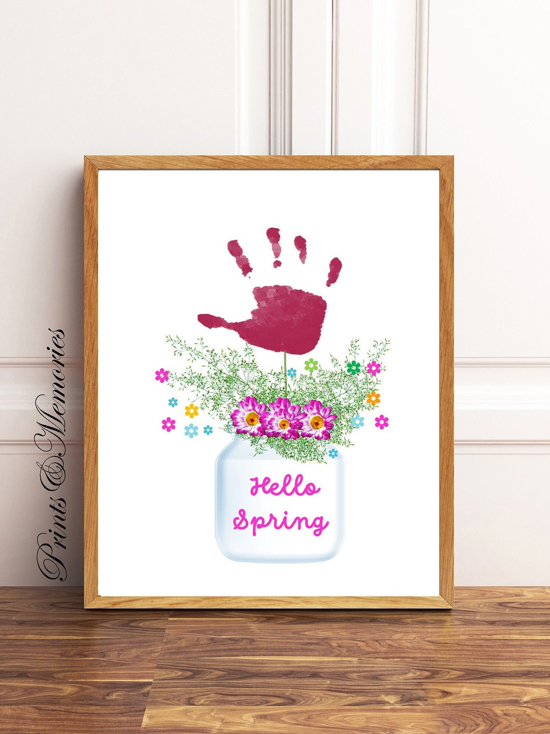 Spring Craft for Kids, Hello Spring Flower Handprint Art, DIY Art Card ...