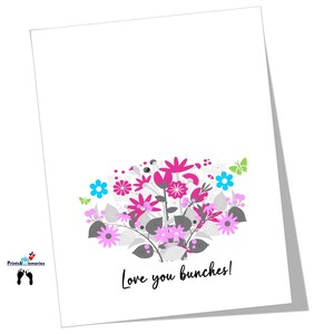Love You Bunches Flower Bouquet Handprint Art, Mother's Day/birthday ...