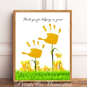Flower Handprint Art, Thank You for Helping Us/me Grow, Handprint Art ...