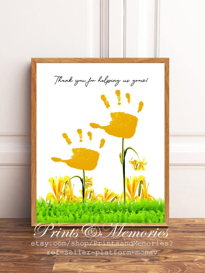 Flower Handprint Art Thank You for Helping Us/me Grow - Etsy