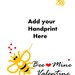 Valentines Handprint Template, Valentines Craft for Kids, Bee Mine ...