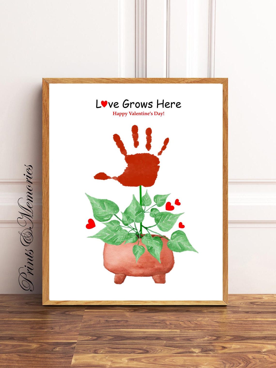 Valentines Day Handprint Art, Flower Handprint Art, Valentines Card ...