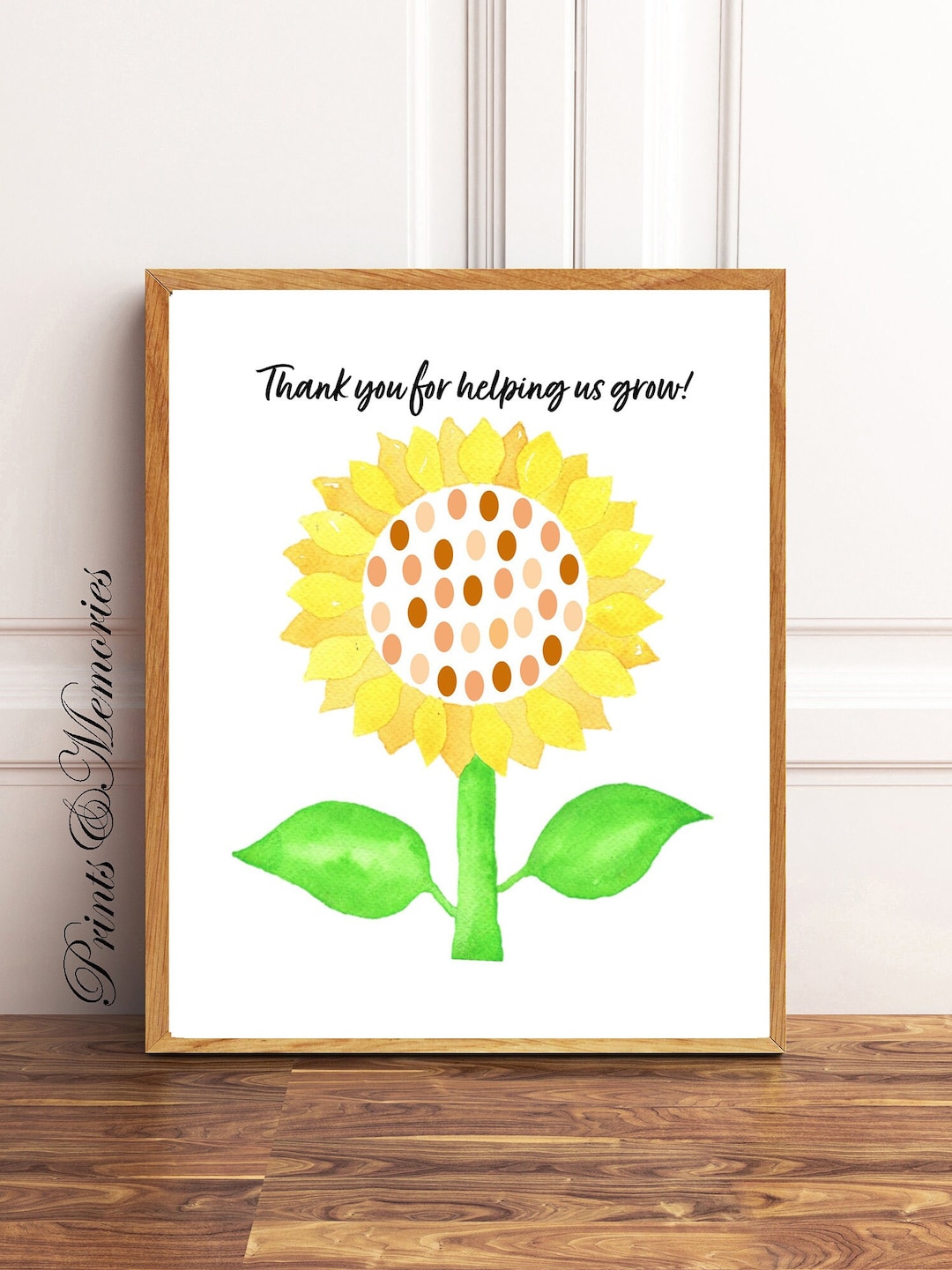 Sunflower Fingerprint Art, Mother's Day/birthday/teacher's Gift/thank ...