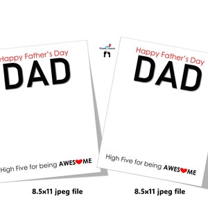 High Five, Awesome Dad, Happy Father's Day Printable, Father's Day Gift ...