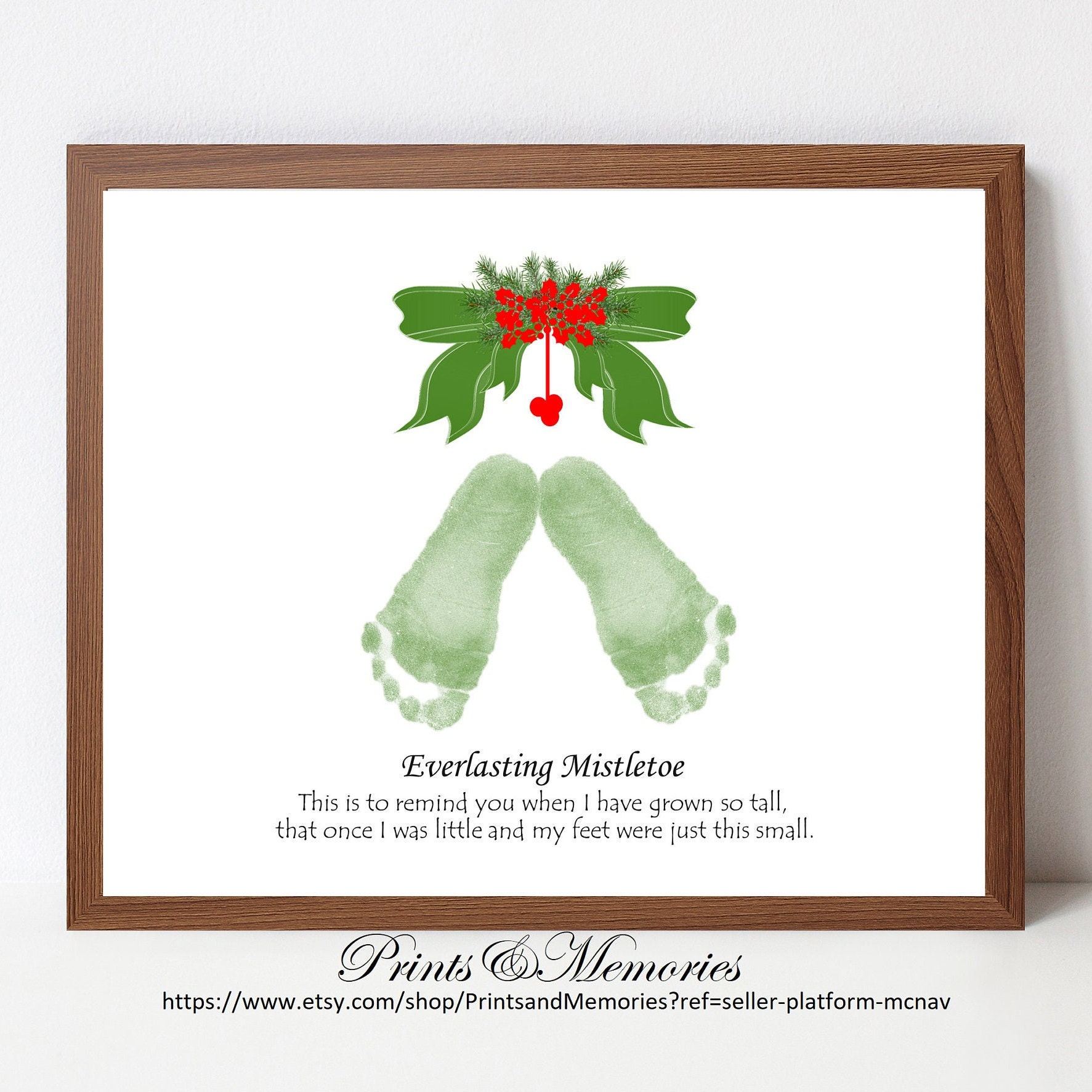 Everlasting Mistletoe Poem Footprint Art Mistletoe - Etsy
