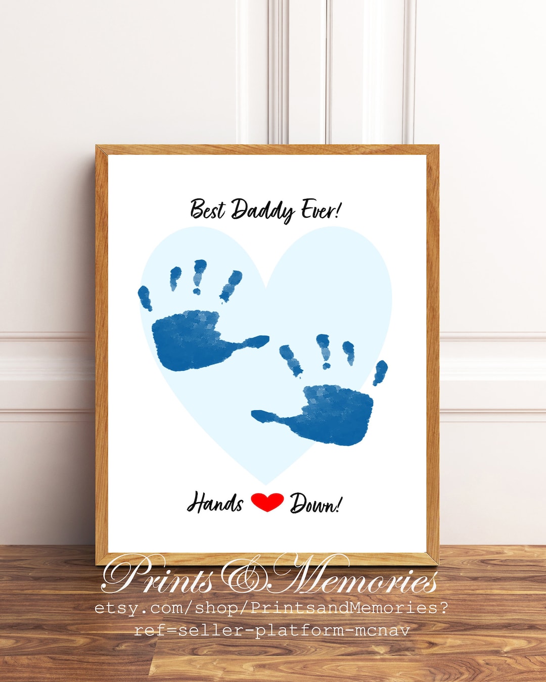 Father's Day Gift for Dad, Best Daddy Ever Hands Down Handprint Art ...