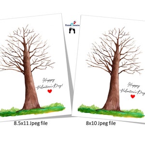 Tree Fingerprint Handprint Art, Valentine's Day Craft for Kids ...