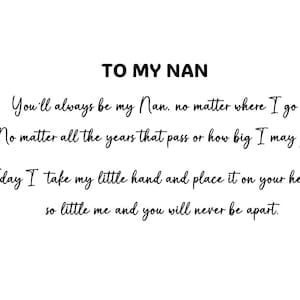 To My Nan Handprint Poem, DIY Card, Mother's Day/birthday/valentines ...