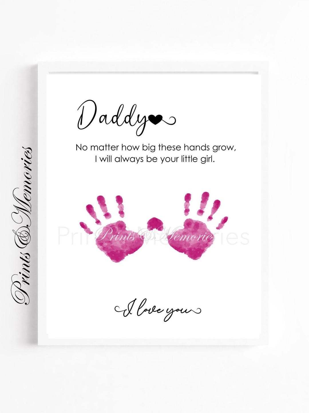 Gift for Daddy, Always Your Little Girl Handprint Quote, Father's Day ...