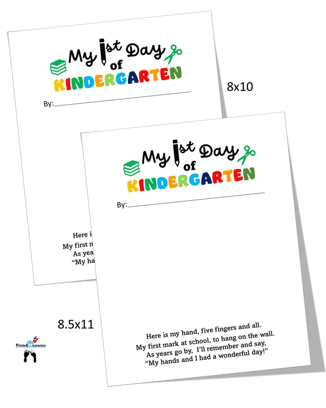 My First Day of Kindergarten Poem Handprint Art First Day of - Etsy