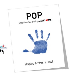 Father's Day Gift for Pop/pops, High Five for Being Awesome, Handprint ...