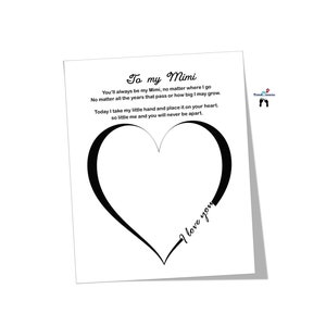 To My Mimi Poem Handprint Art, DIY Card, Mother's Day/birthday Gift for ...