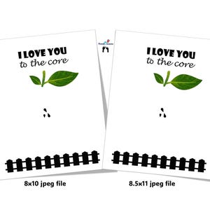 I Love You to the Core Apple Footprint Craft, Apple Craft, Toddler ...