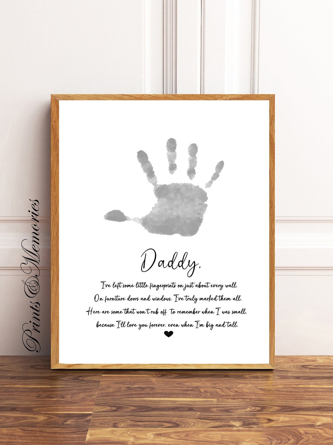 Daddy Handprint Art Poem, Father's Day Gift for Dad, DIY Handprint Art ...