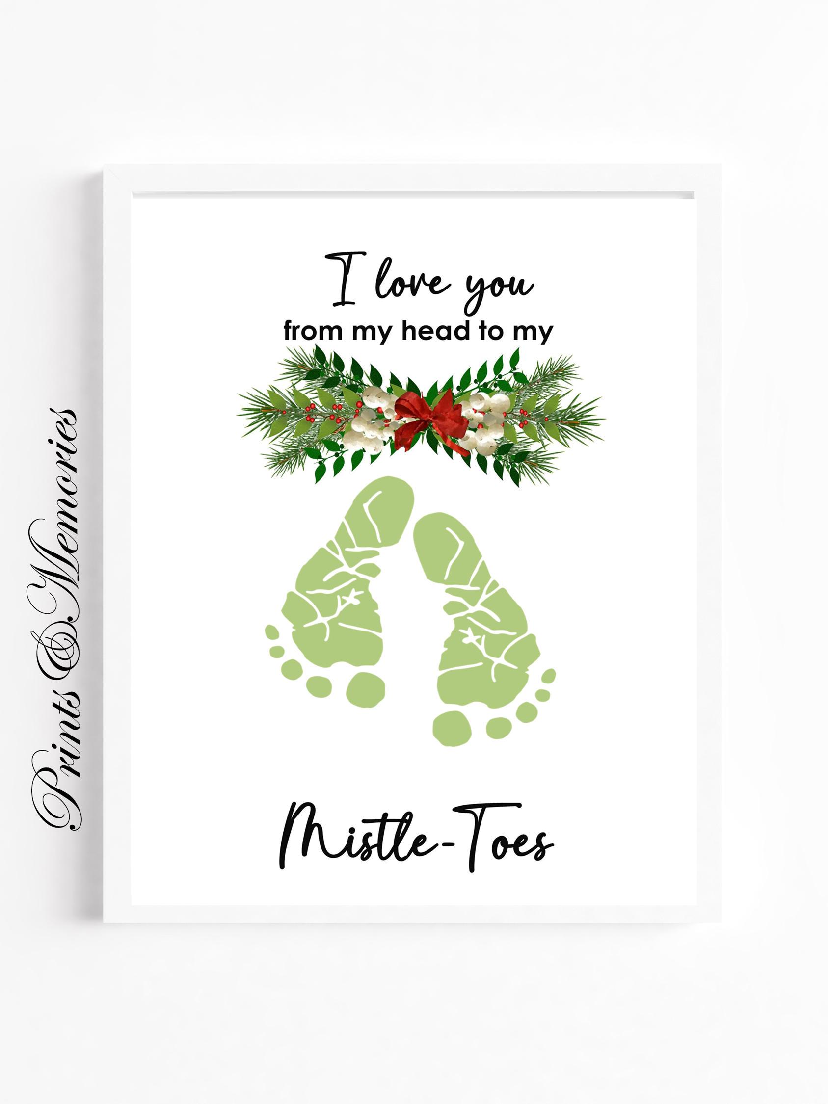 Mistletoes Footprint Art: Christmas Baby Keepsake (digital Download) - Etsy
