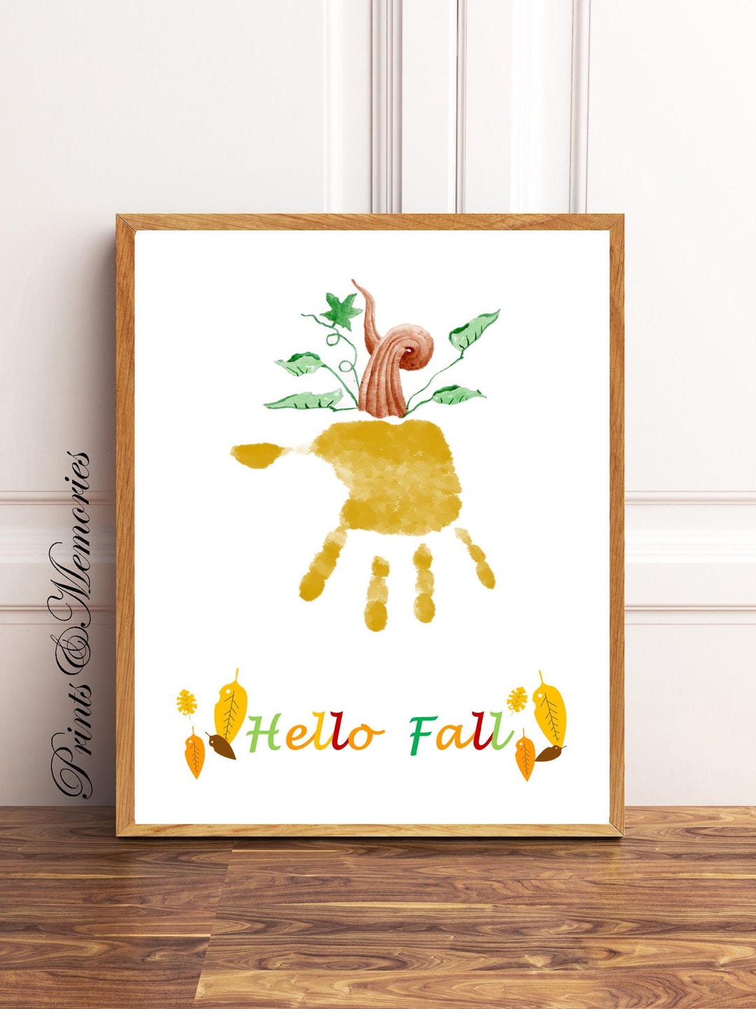 Hello Fall , Autumn Handprint Art, Pumpkin Craft, Preschool, Daycare ...