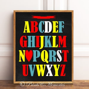 Alphabet, Letters, Alphabet Wall Art, Letters Wall Art, Play Room Decor ...