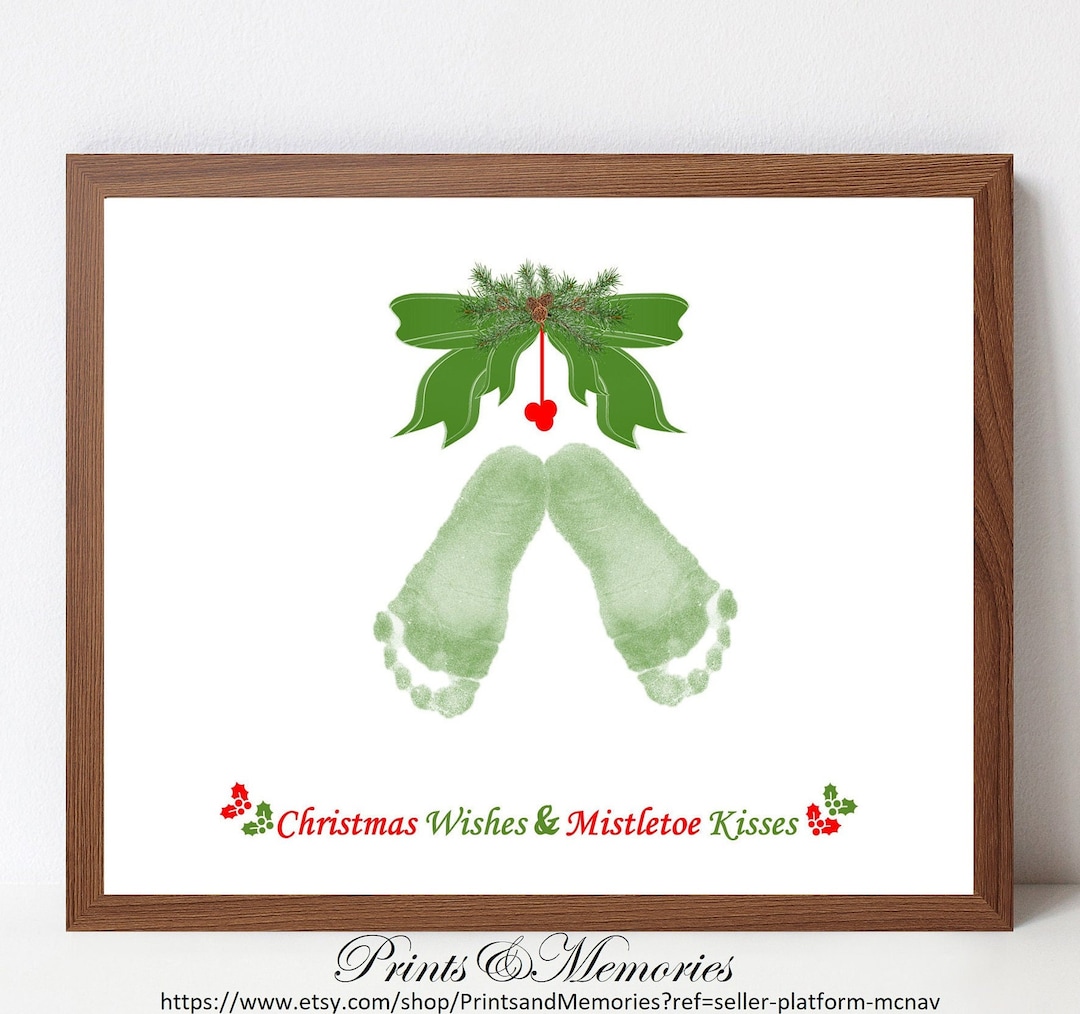 Christmas Mistletoes, Footprint Keepsake, DIY, Christmas Gift ...
